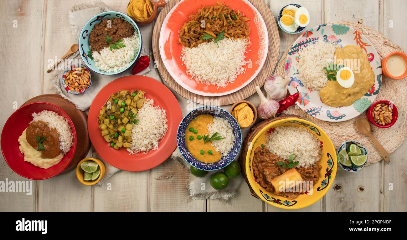 Peruvian food buffet table Assorted dishes gourmet cuisine Peru ...
