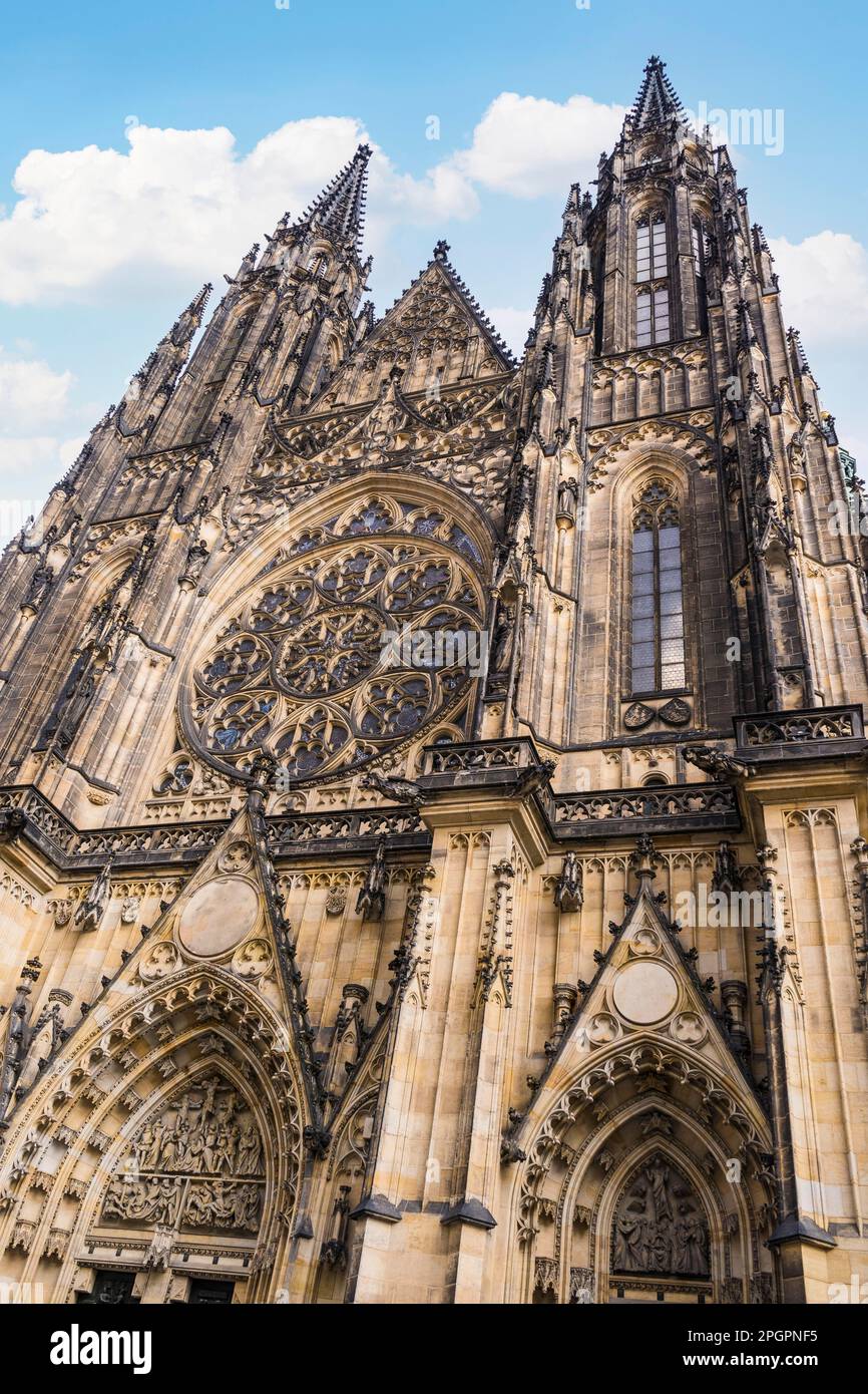 Gothic Saint Vitus Cathedral standing within Prague Castle. It is the ...