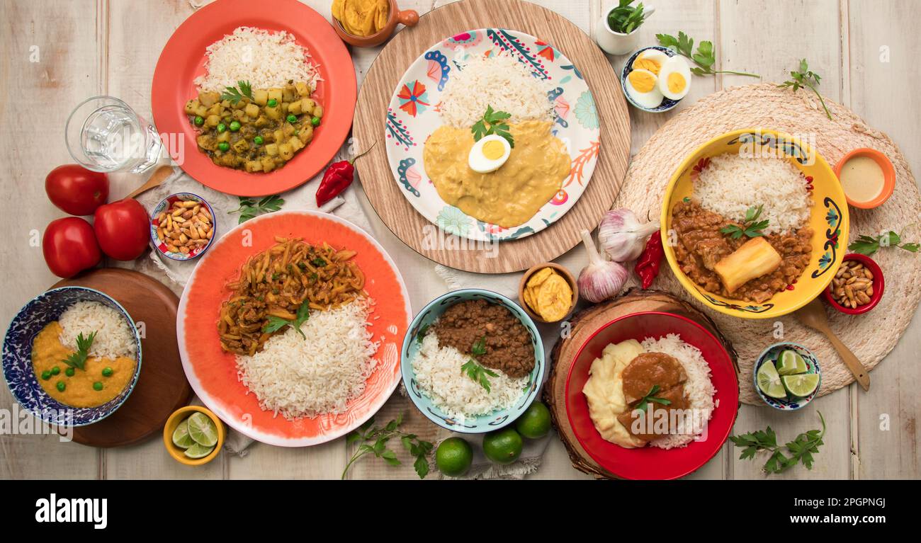 Peruvian food buffet table Assorted dishes gourmet cuisine Peru ...