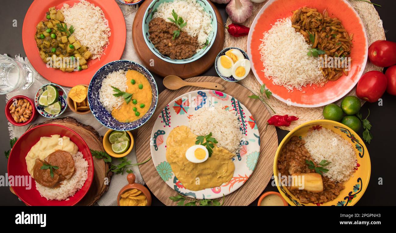 Peruvian food buffet table Assorted dishes gourmet cuisine Peru ...