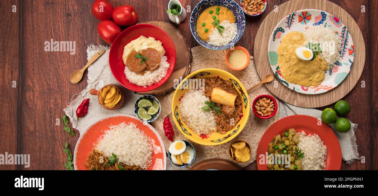 Peruvian food buffet table Assorted dishes gourmet cuisine Peru ...