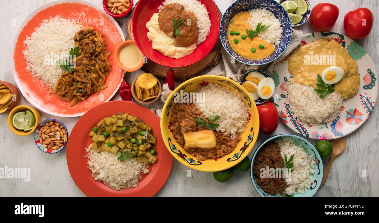 Peruvian food buffet table Assorted dishes gourmet cuisine Peru ...