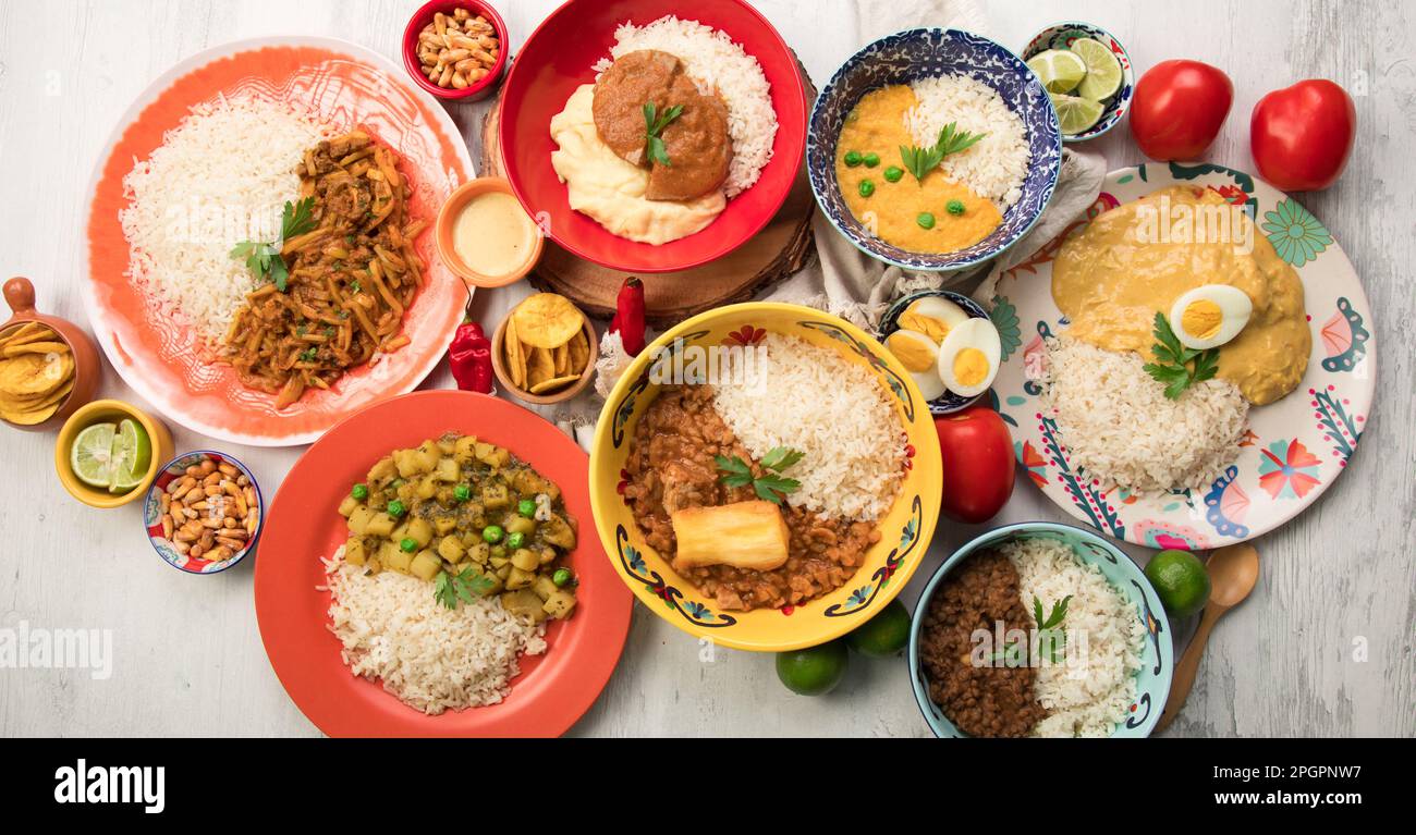 Peruvian food buffet table Assorted dishes gourmet cuisine Peru ...