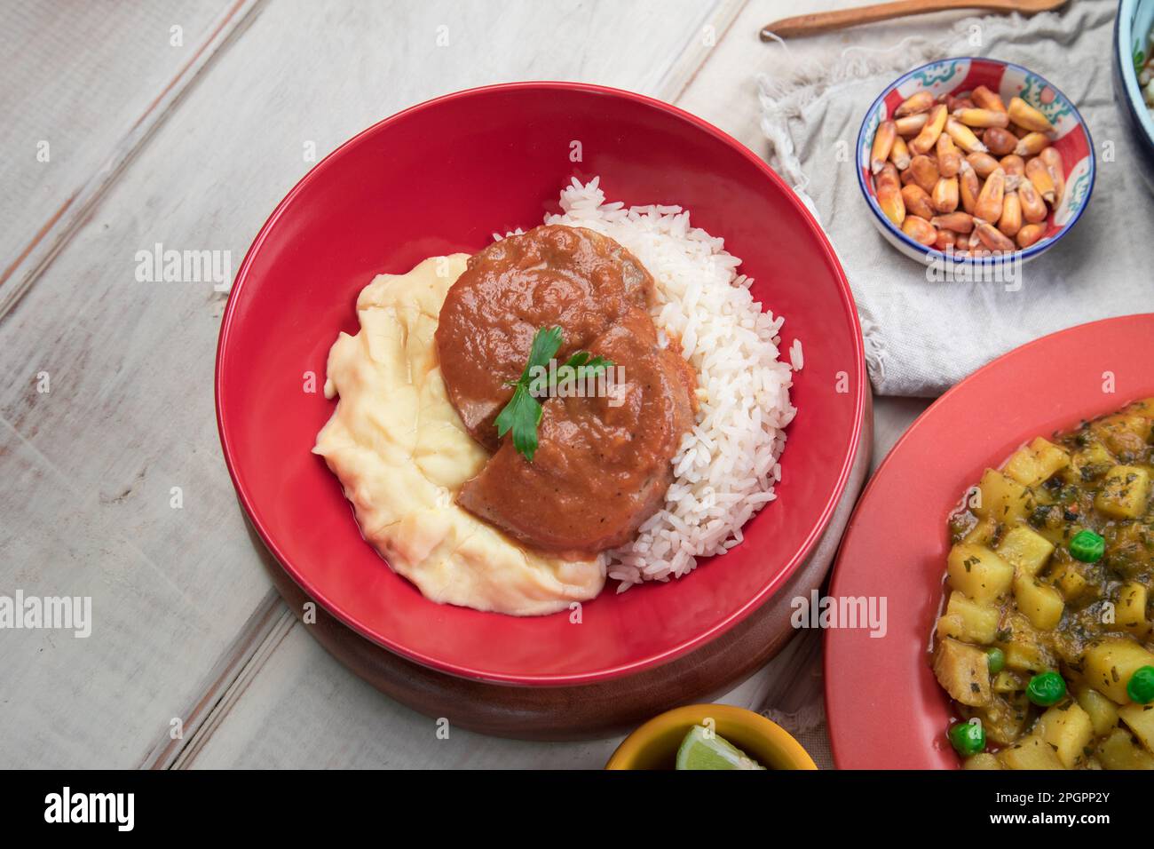 Peruvian food buffet table Stock Photo - Alamy