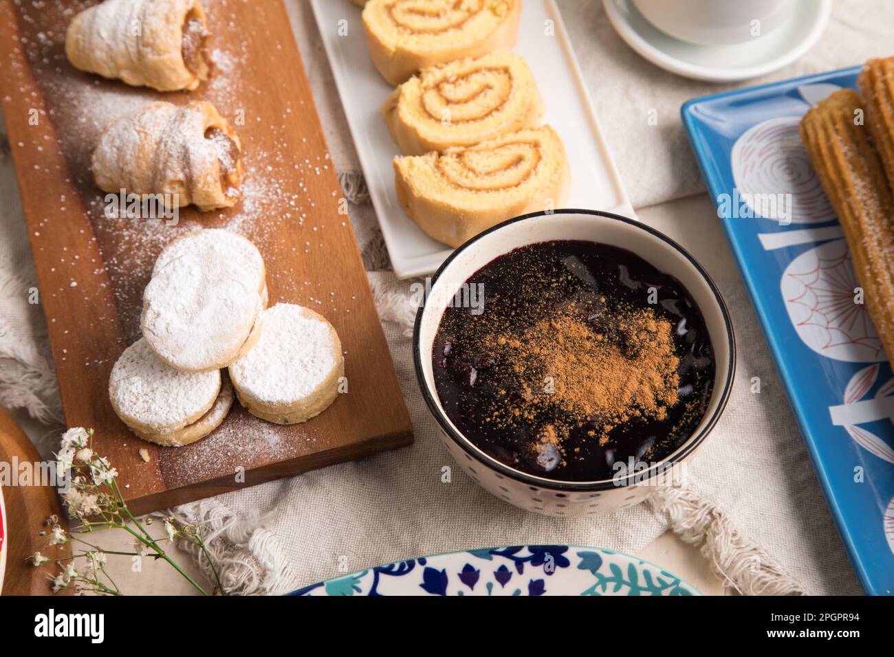 Mazamorra morada corn puding Peruvian desserts buffet table brunch ...