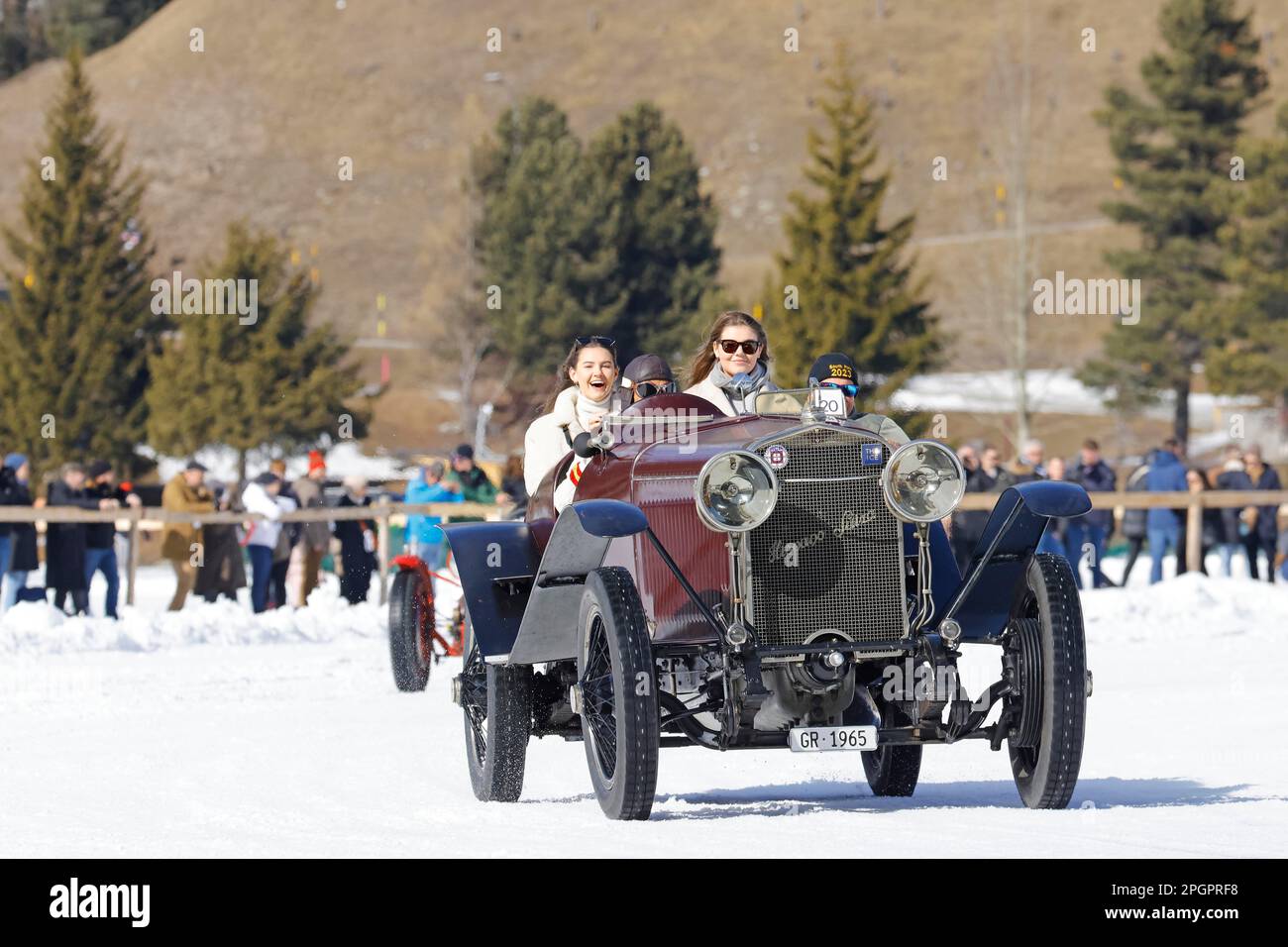 Hispano Suiza H6C on the frozen lake, built 1925, The ICE, St. Moritz ...