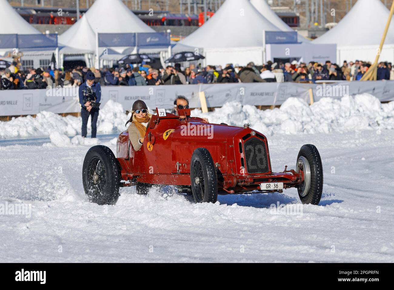 Alfa Romeo 8C Monza on the frozen lake, built in 1933, The ICE, St ...