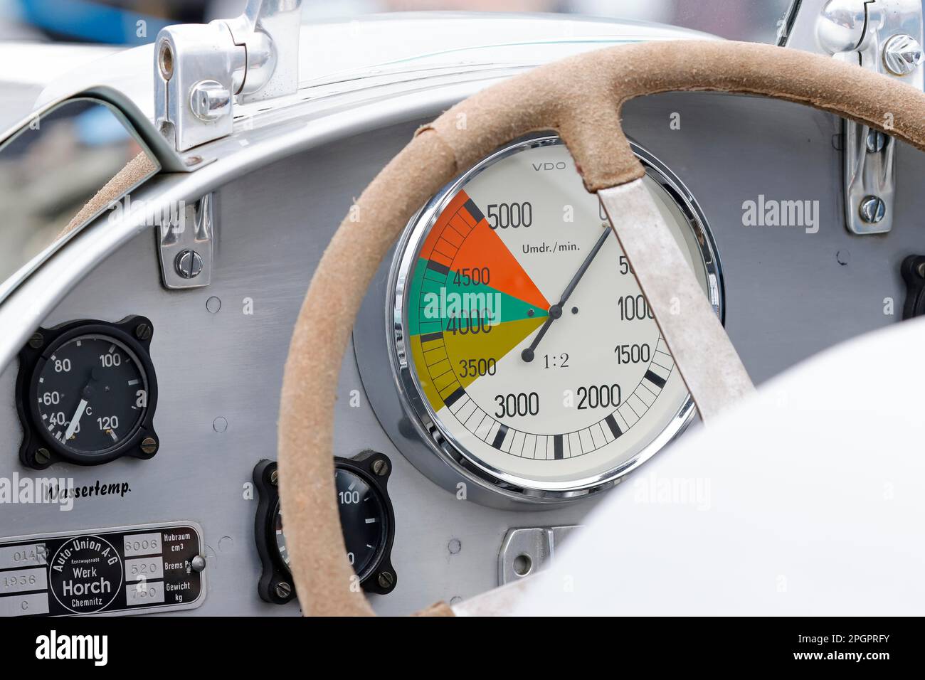 Dashboard of an Auto Union C-Type, year of manufacture 1936, faithful ...