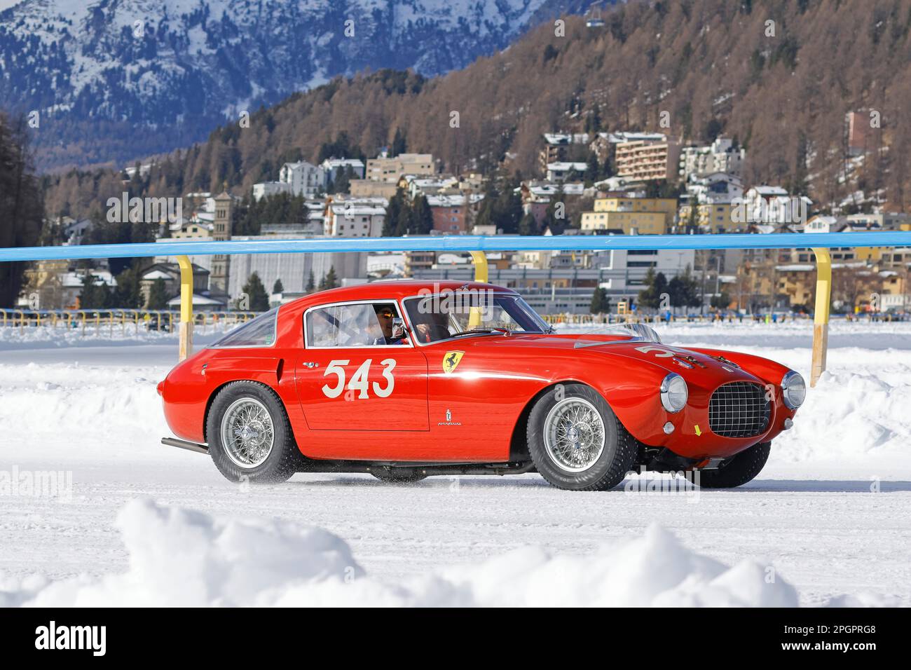 Ferrari 250 MM on the frozen lake, built in 1953, The ICE, St. Moritz ...