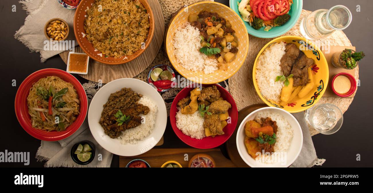 Peruvian food buffet table Assorted dishes gourmet cuisine Peru ...