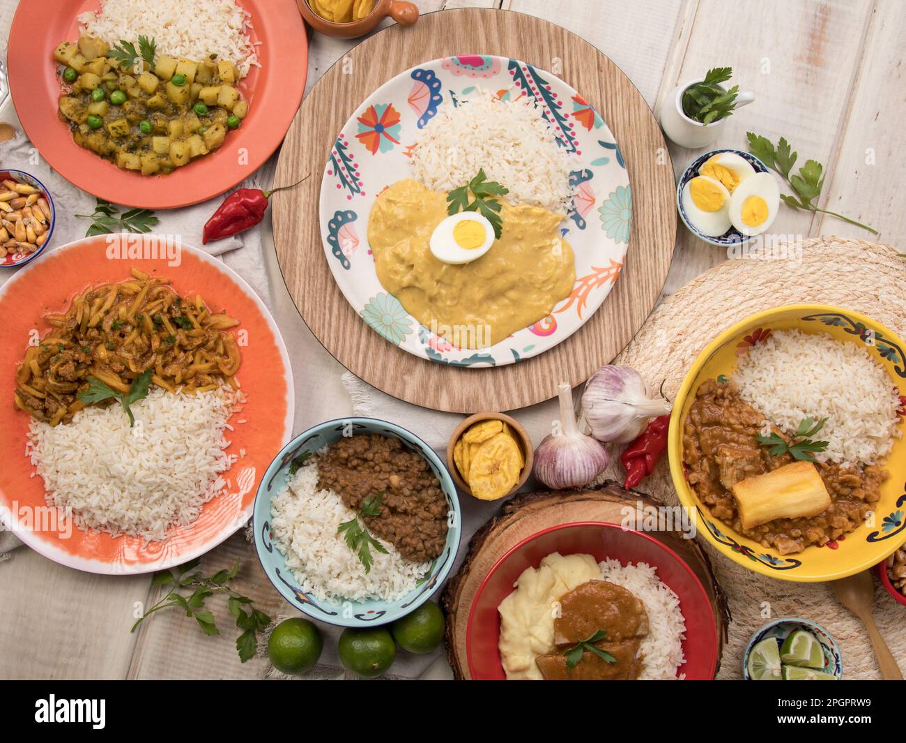 Peruvian food buffet table Stock Photo - Alamy