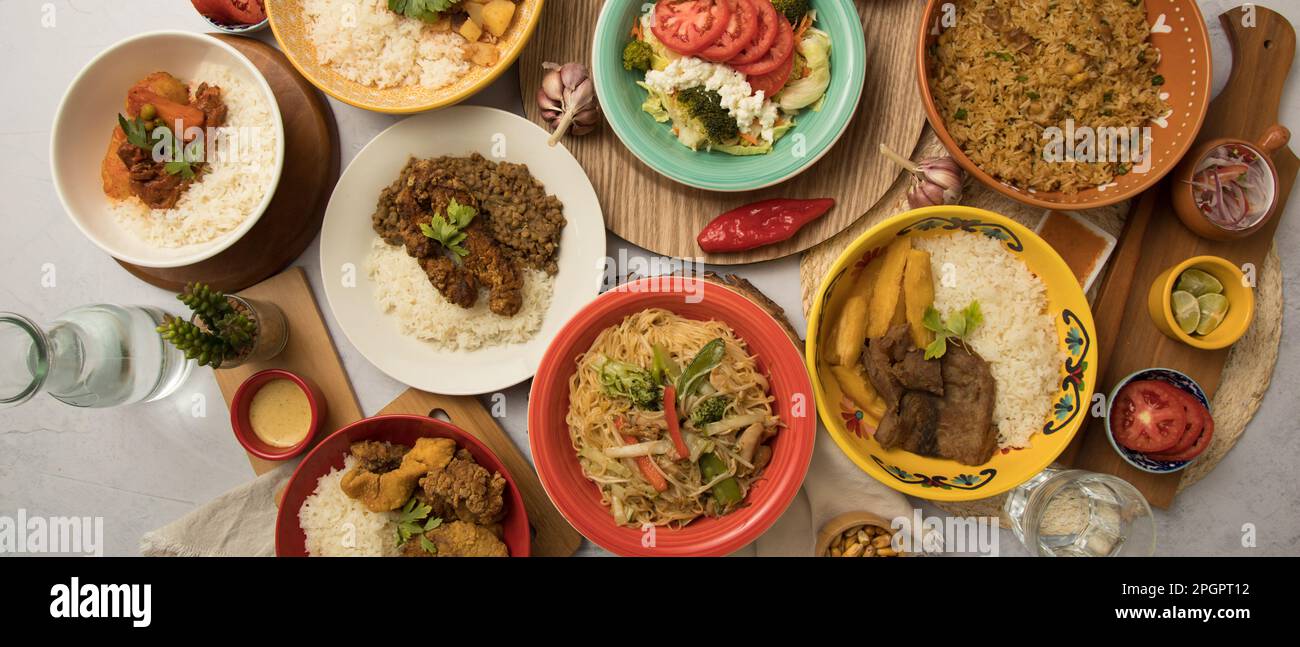 Peruvian food buffet table Assorted dishes gourmet cuisine Peru ...