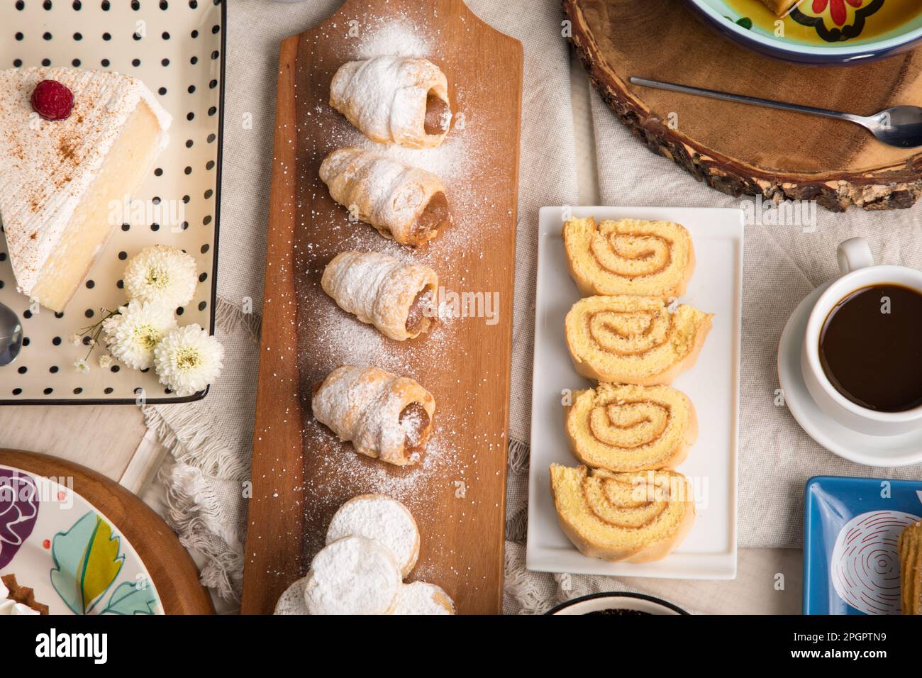 Alfajores guargueros and pionono Peruvian desserts buffet table brunch ...