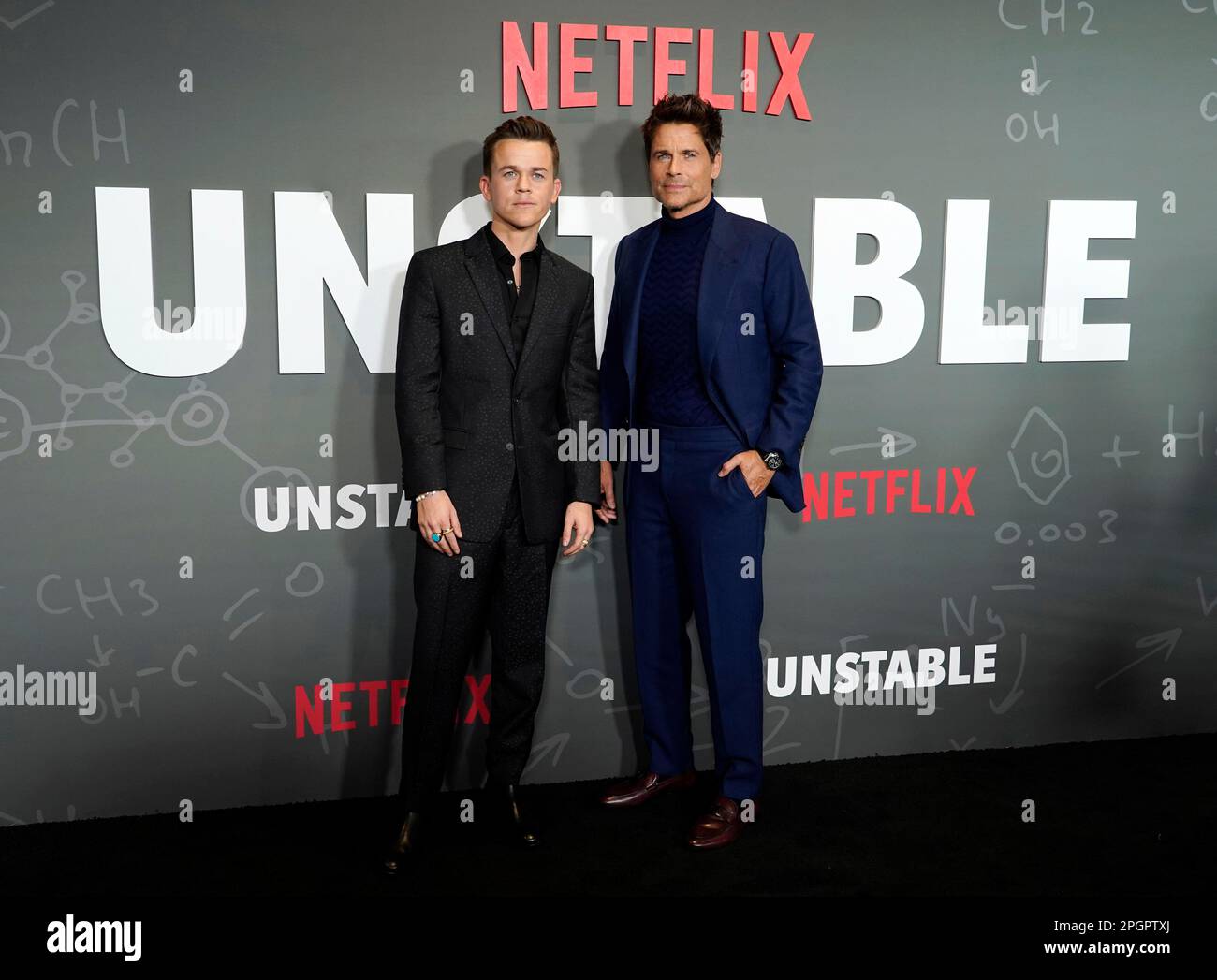 Rob Lowe, right, and his son John Owen, the co-stars, co-creators and ...
