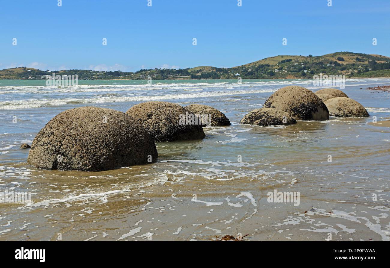 Moeraki boulders in high tide hi-res stock photography and images - Alamy