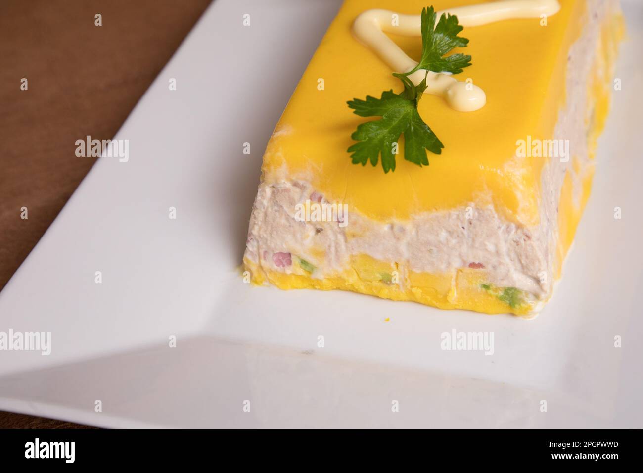 Causa chicken meat peruvian cuisine traditional comfort food Stock ...