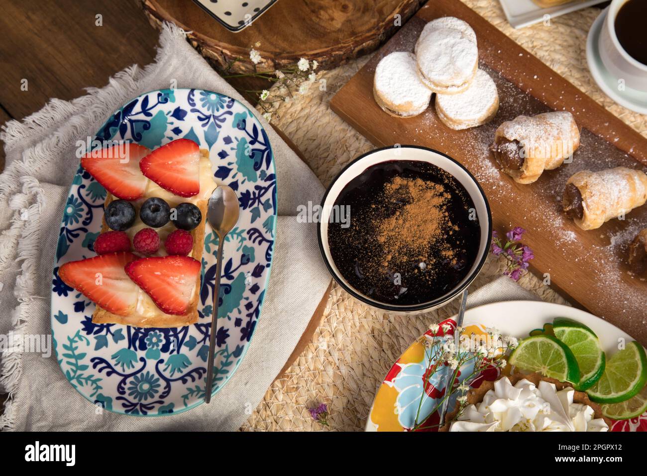 Mazamorra corn puding Peruvian desserts buffet table brunch sweet food ...