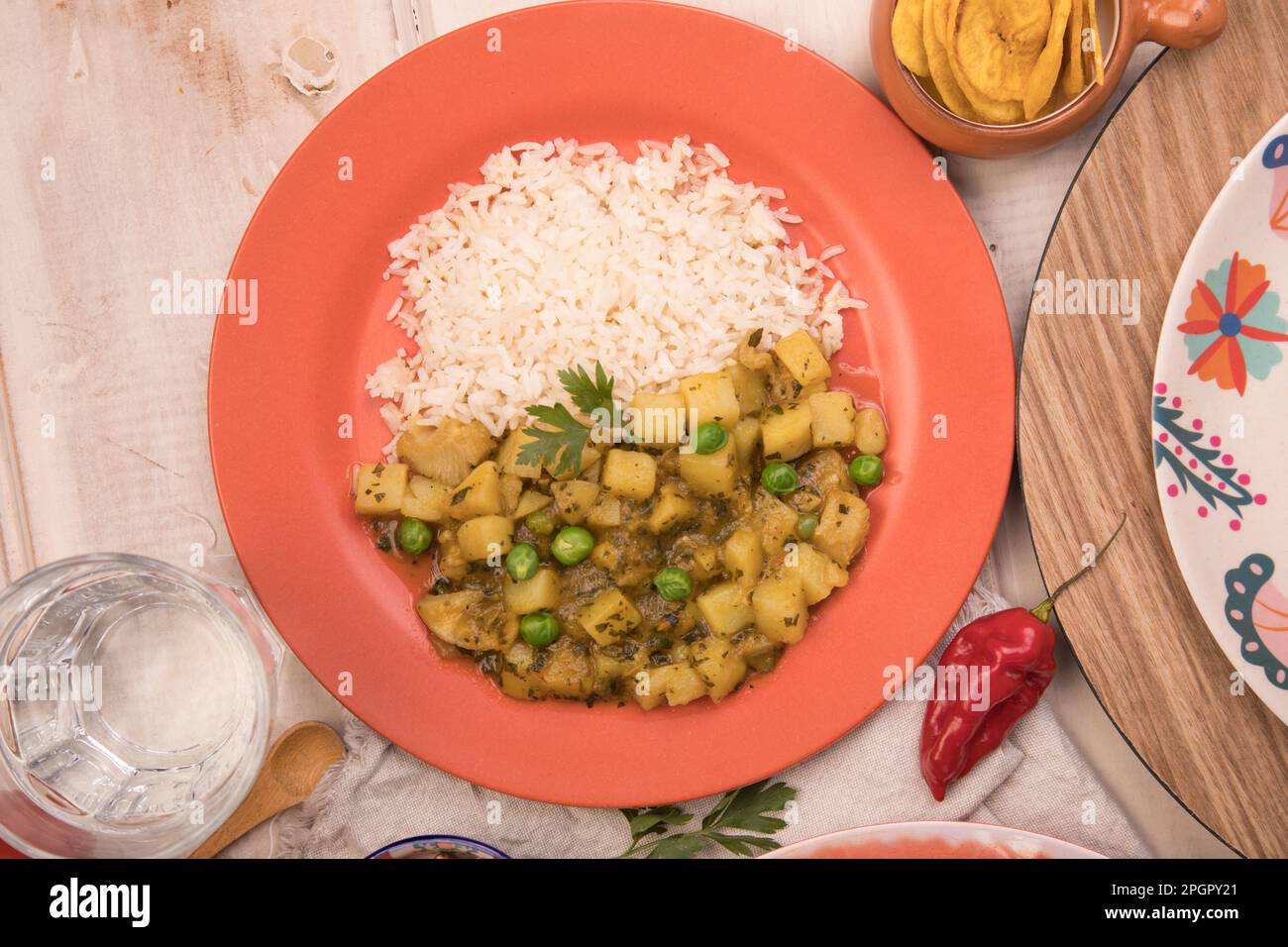 Cau cau mondongo a la italiana peruvian food Stock Photo - Alamy