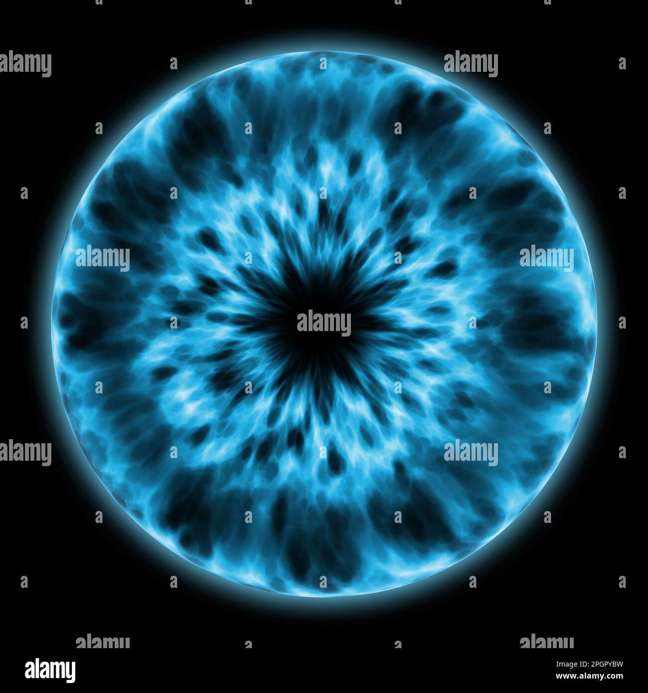 pupil eye with blue glow design Stock Photo - Alamy