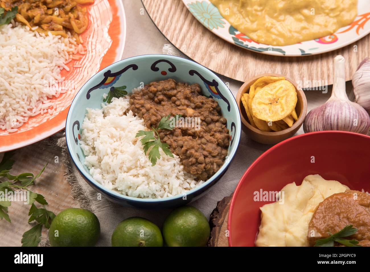 Peruvian food buffet table Stock Photo - Alamy