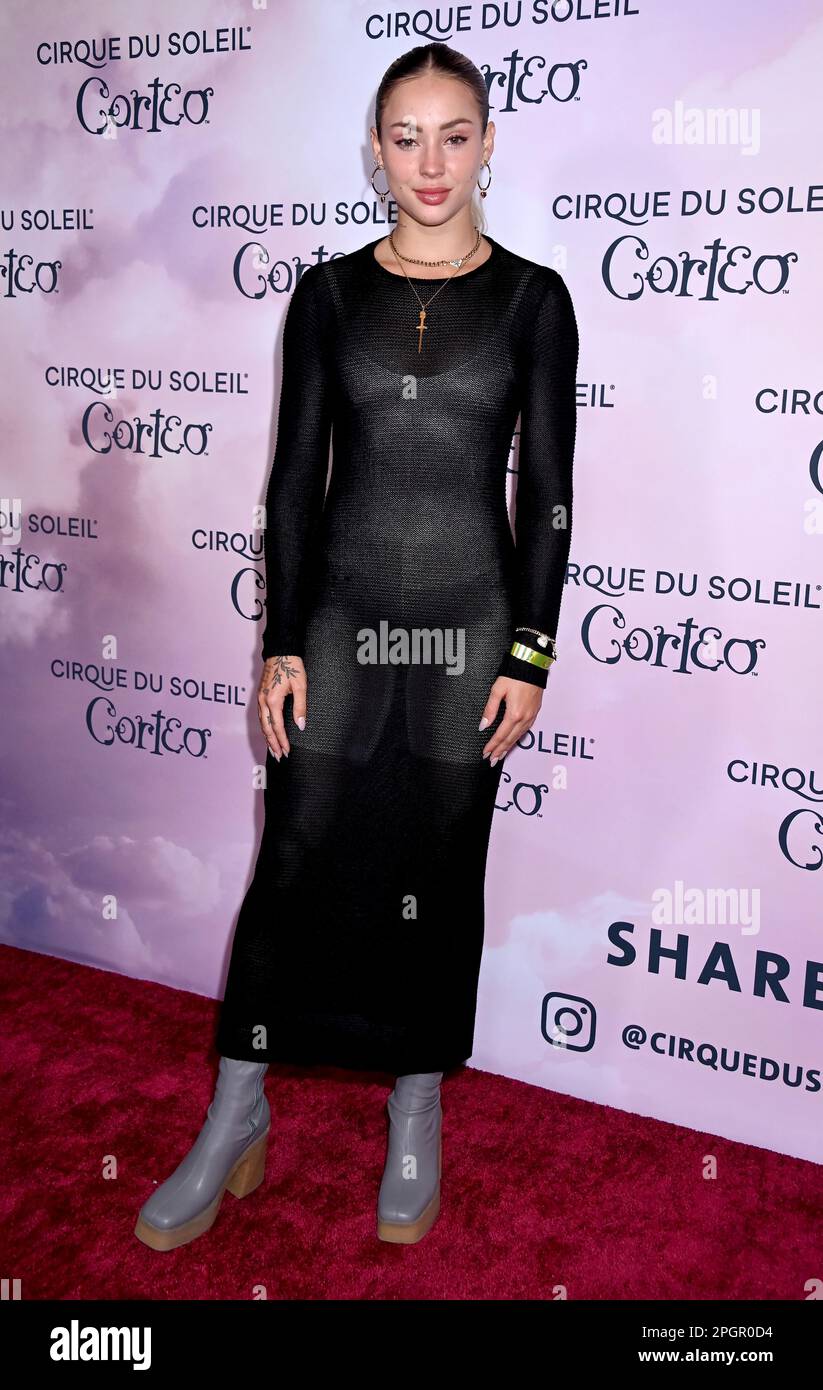 Charly Jordan arriving at the Cirque du Soleil “CORETO” red carpet ...