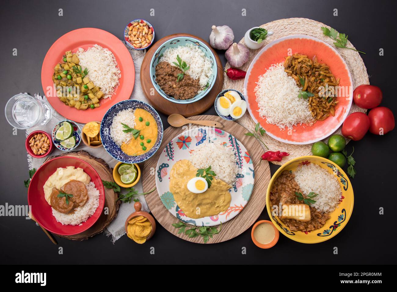 Peruvian food buffet table Stock Photo - Alamy