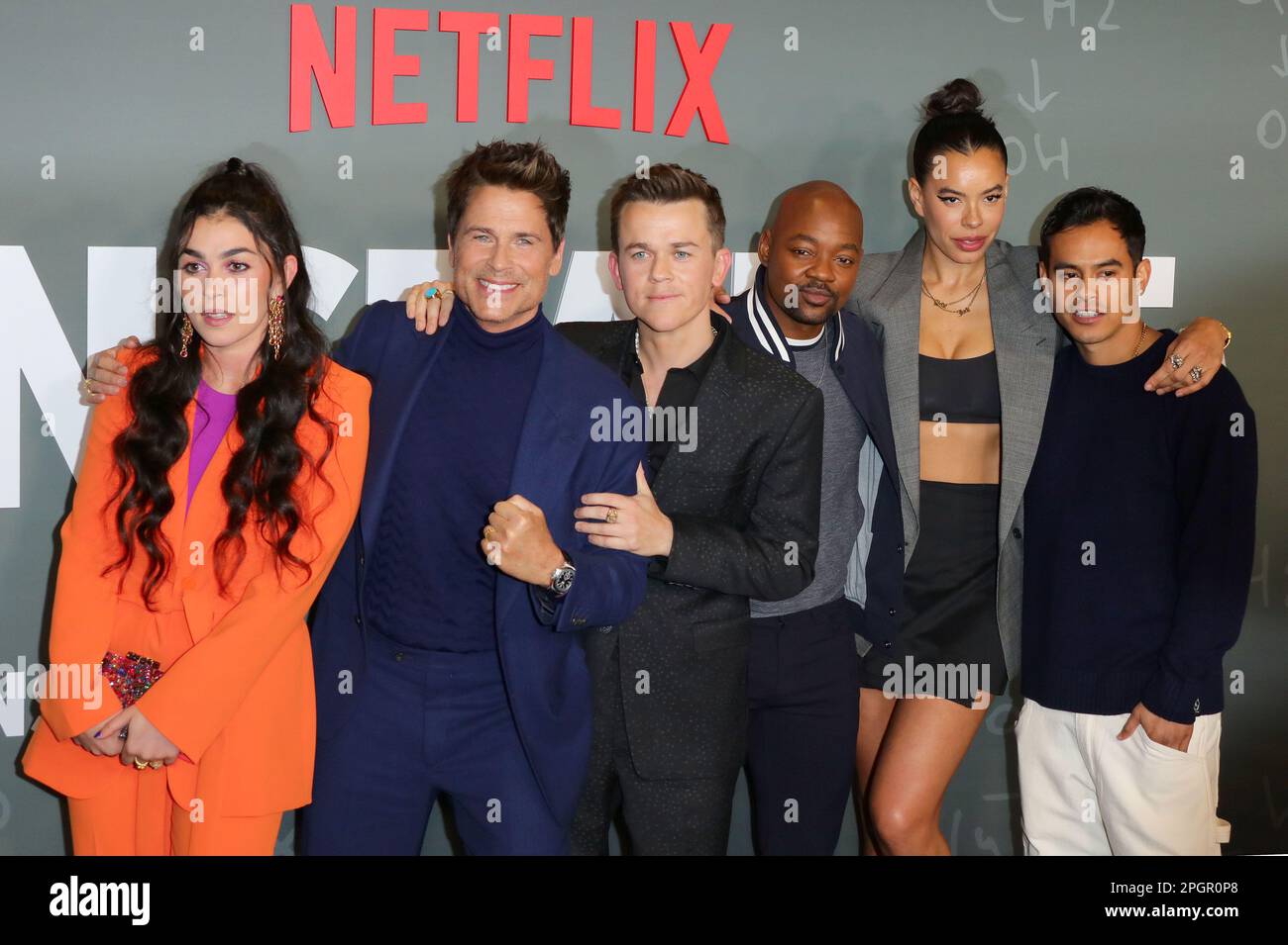 Hollywood, USA. 23rd Mar, 2023. Natacha Karam, Rob Lowe, John Owen Lowe ...
