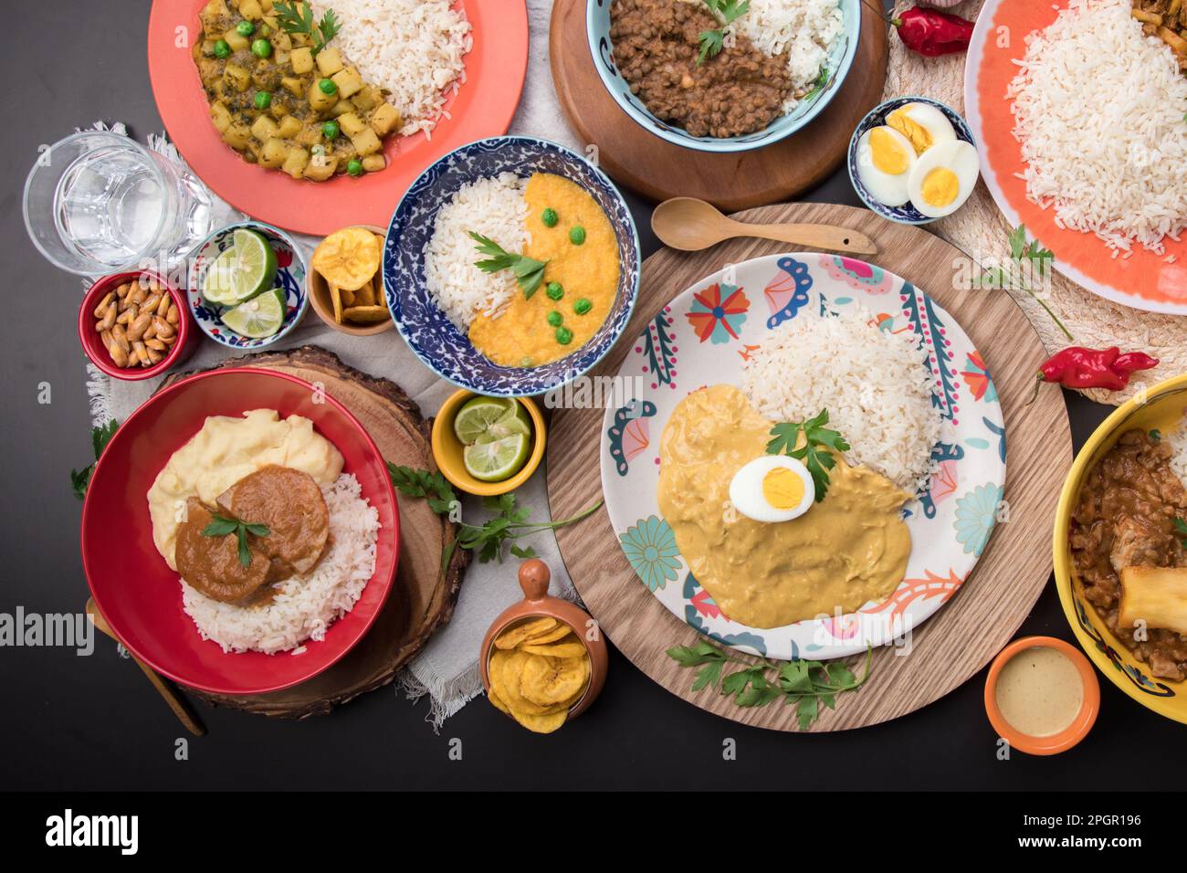 Peruvian food buffet table Stock Photo - Alamy