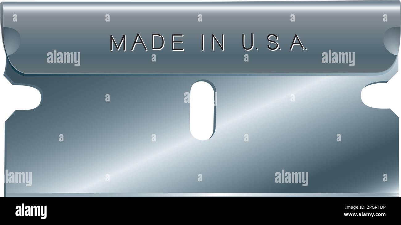 A Standard Steel Single-Edge Safety Razor Blade Stock Vector Image ...