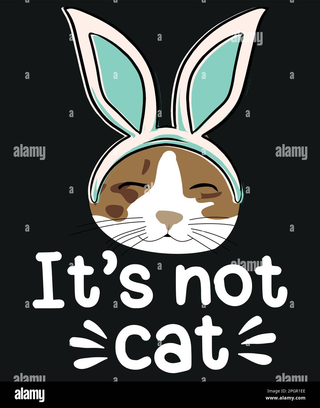 It's not cat funny Cat Wearing Bunny Ear Kitty Kitten Lover T-Shirt ...