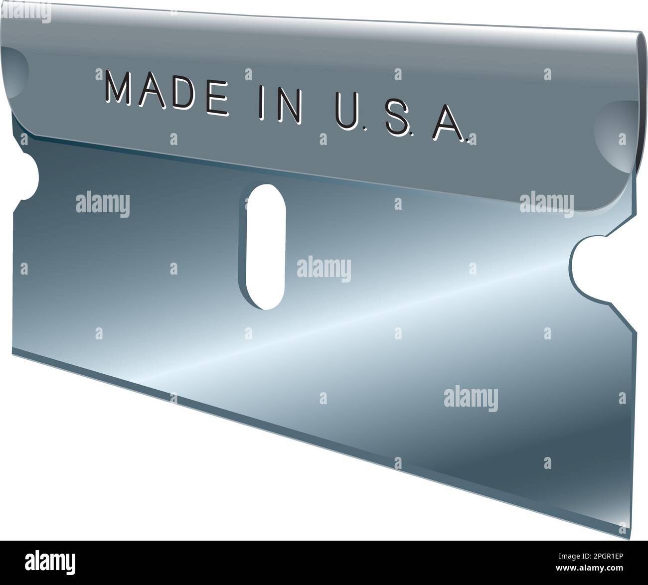 A single-edged razor blade as seen in perspective (from an angle Stock ...