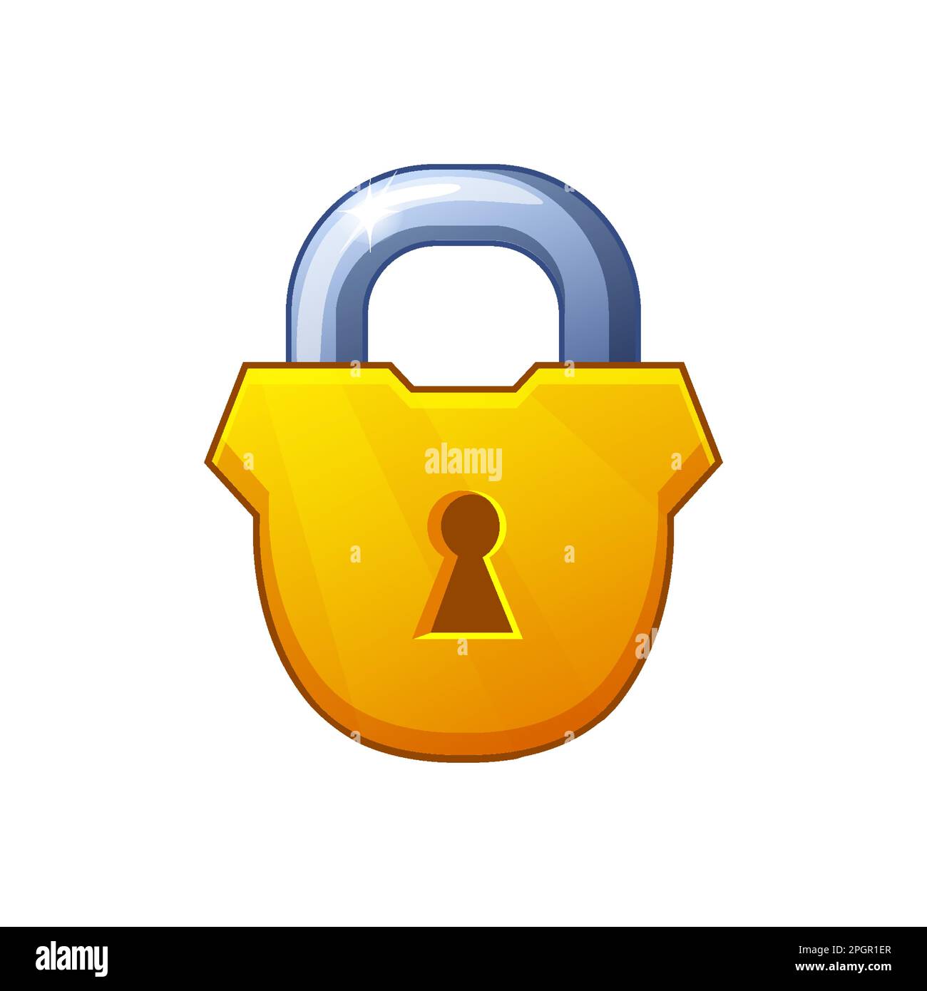 Closed golden padlock. Game icon. Block and security Stock Vector Image ...