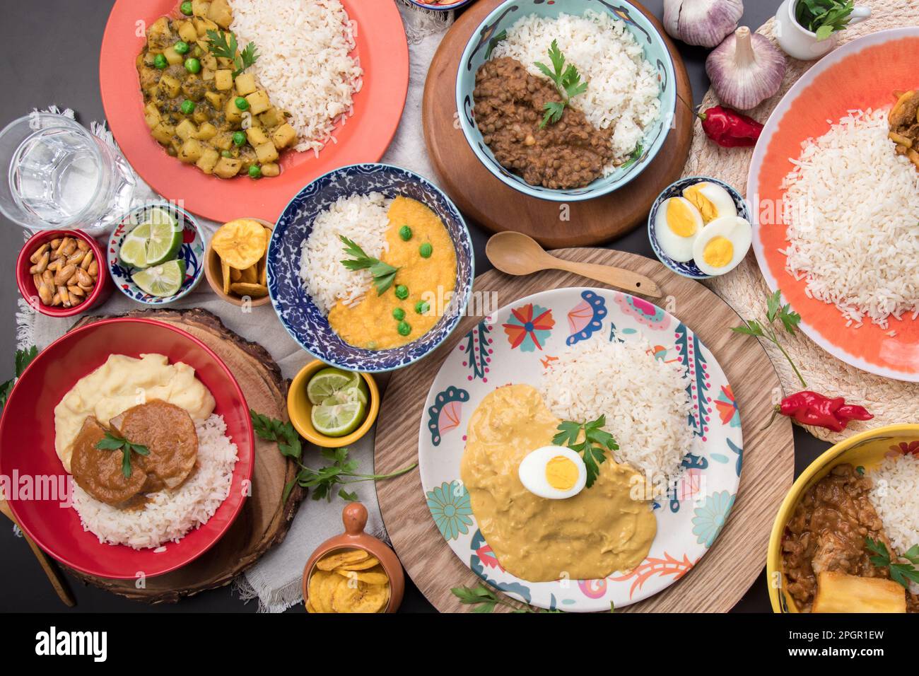 Peruvian food buffet table Stock Photo - Alamy
