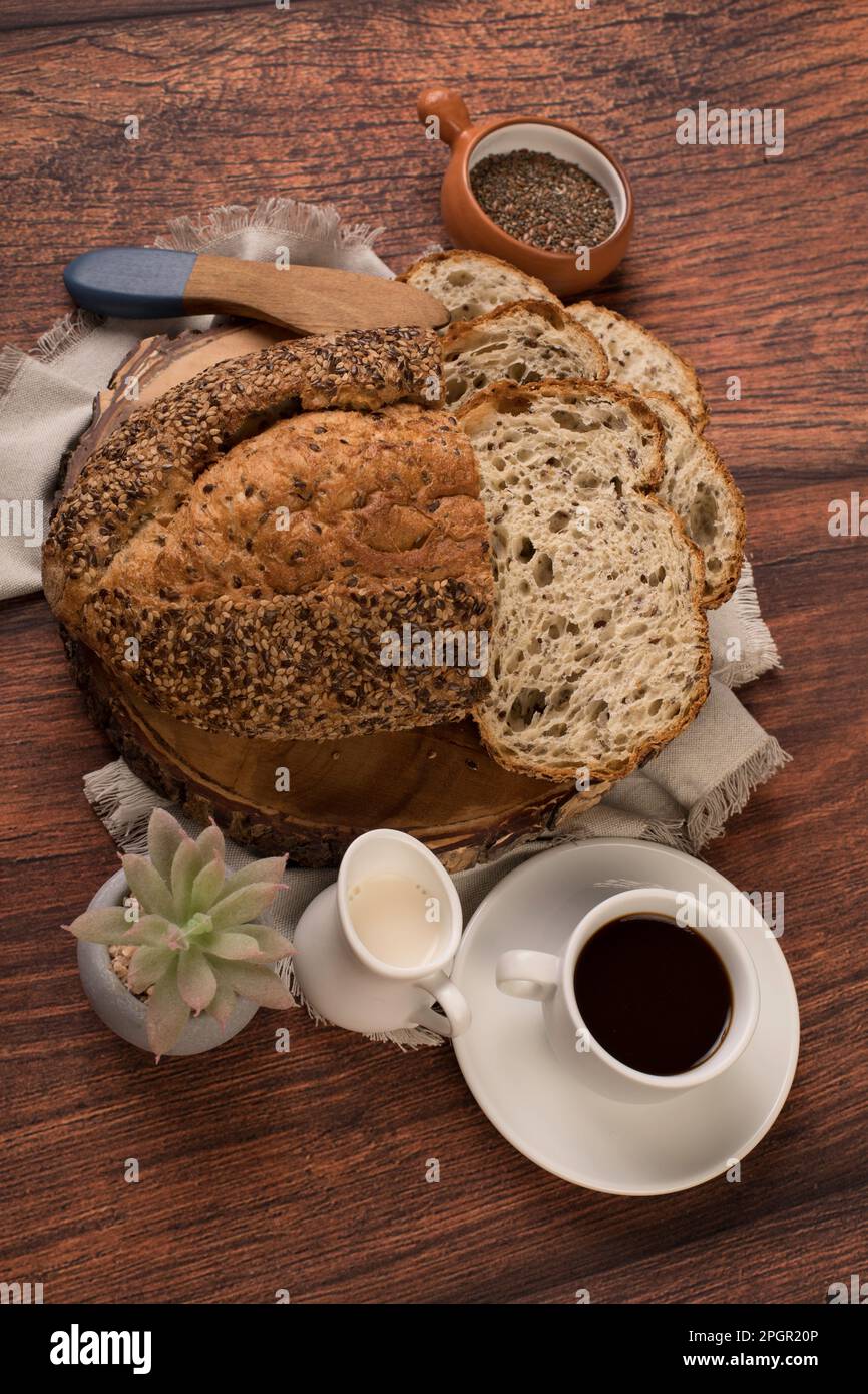 Basket bread on breakfast table hi-res stock photography and images - Alamy