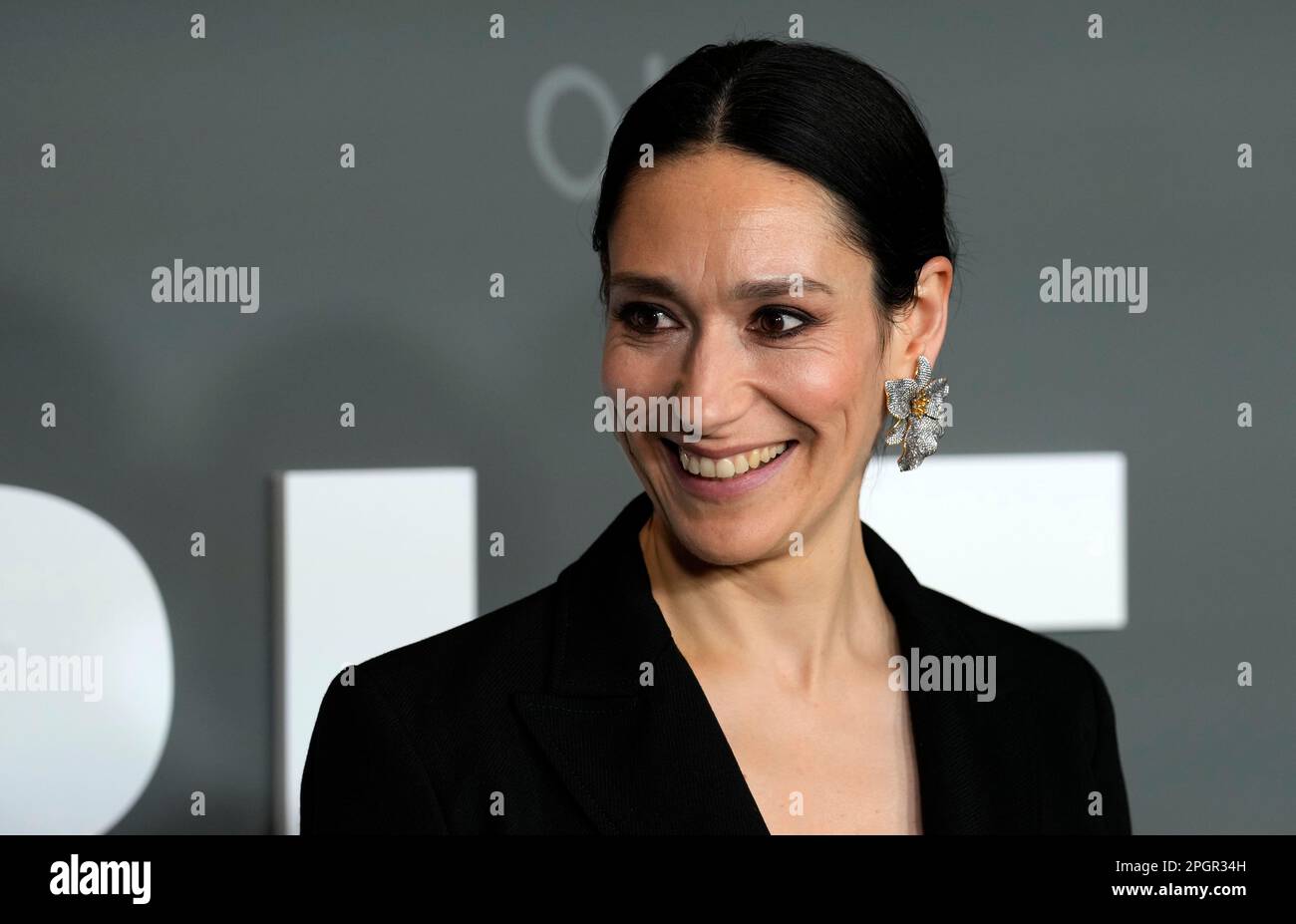 Sian Clifford poses at the premiere of the Netflix series, Thursday ...