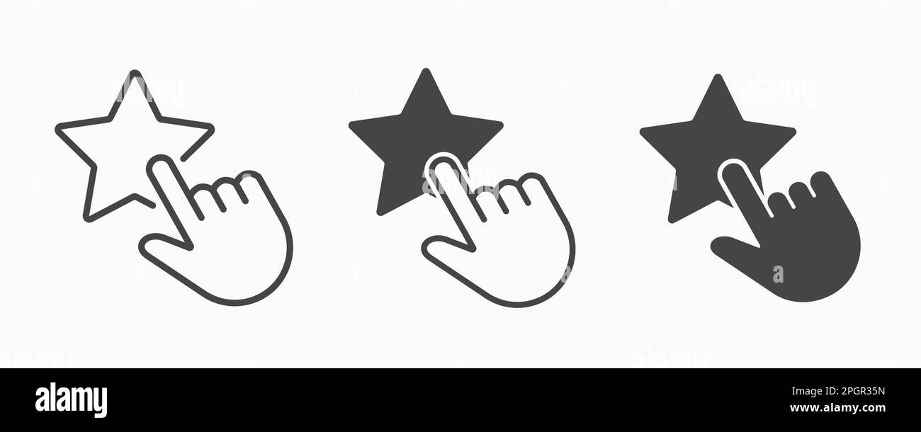 Hand click star icon. Vector illustration isolated on white Stock ...