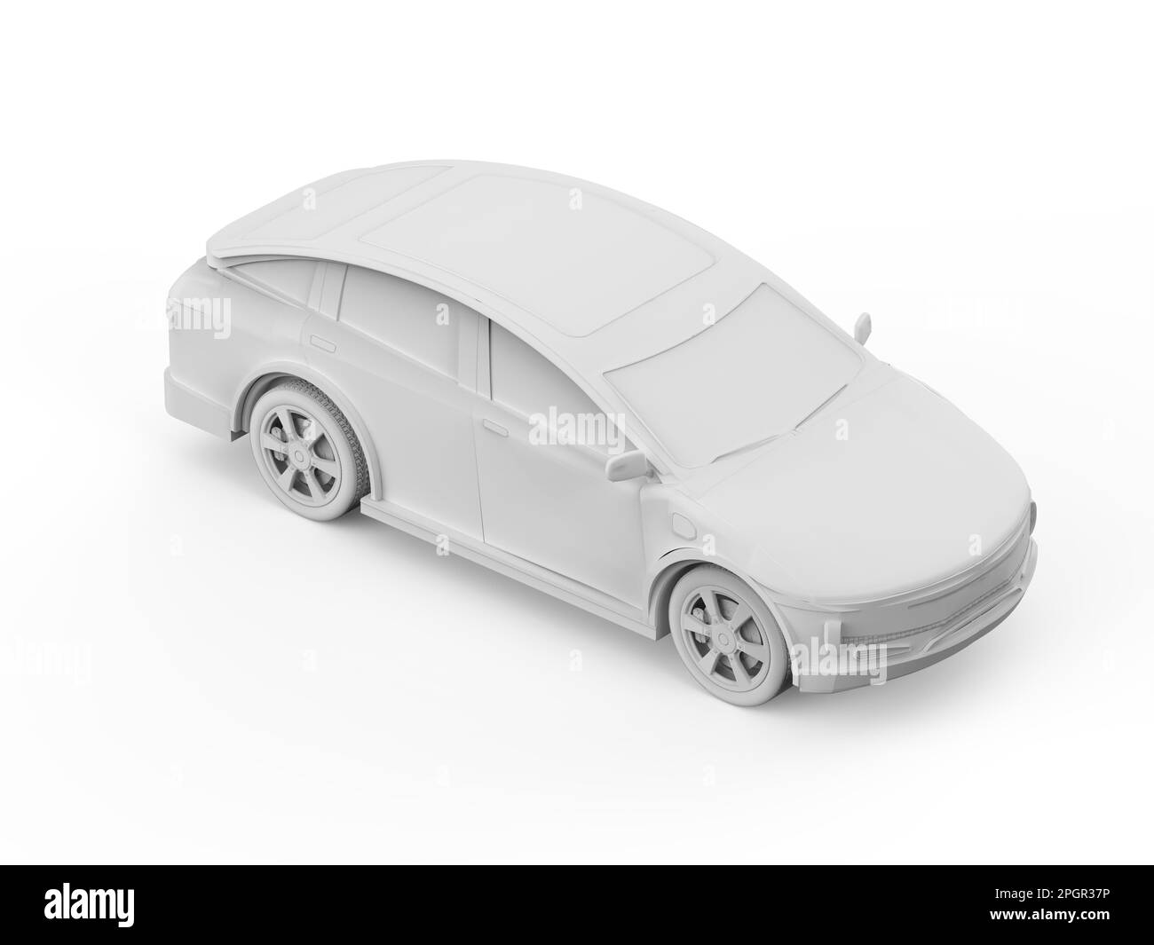 3d rendering white ev car or electric vehicle on white background Stock ...