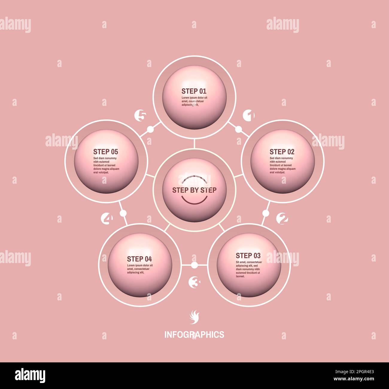 Step by step. Startup infographic template with 5 steps. Business ...