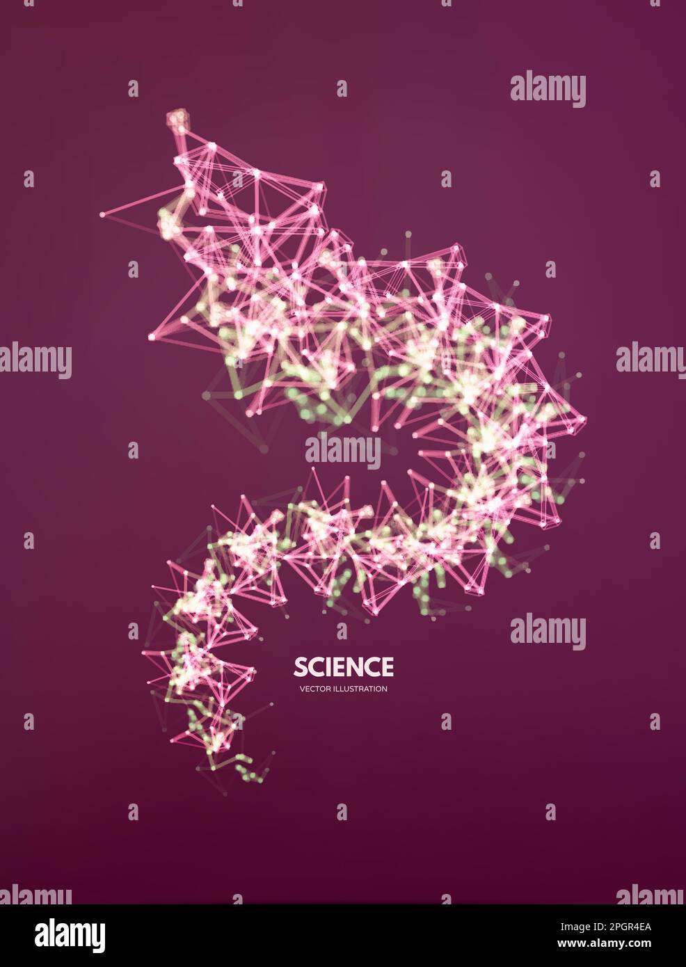 3d connection structure. Futuristic technology style. Low-poly element ...