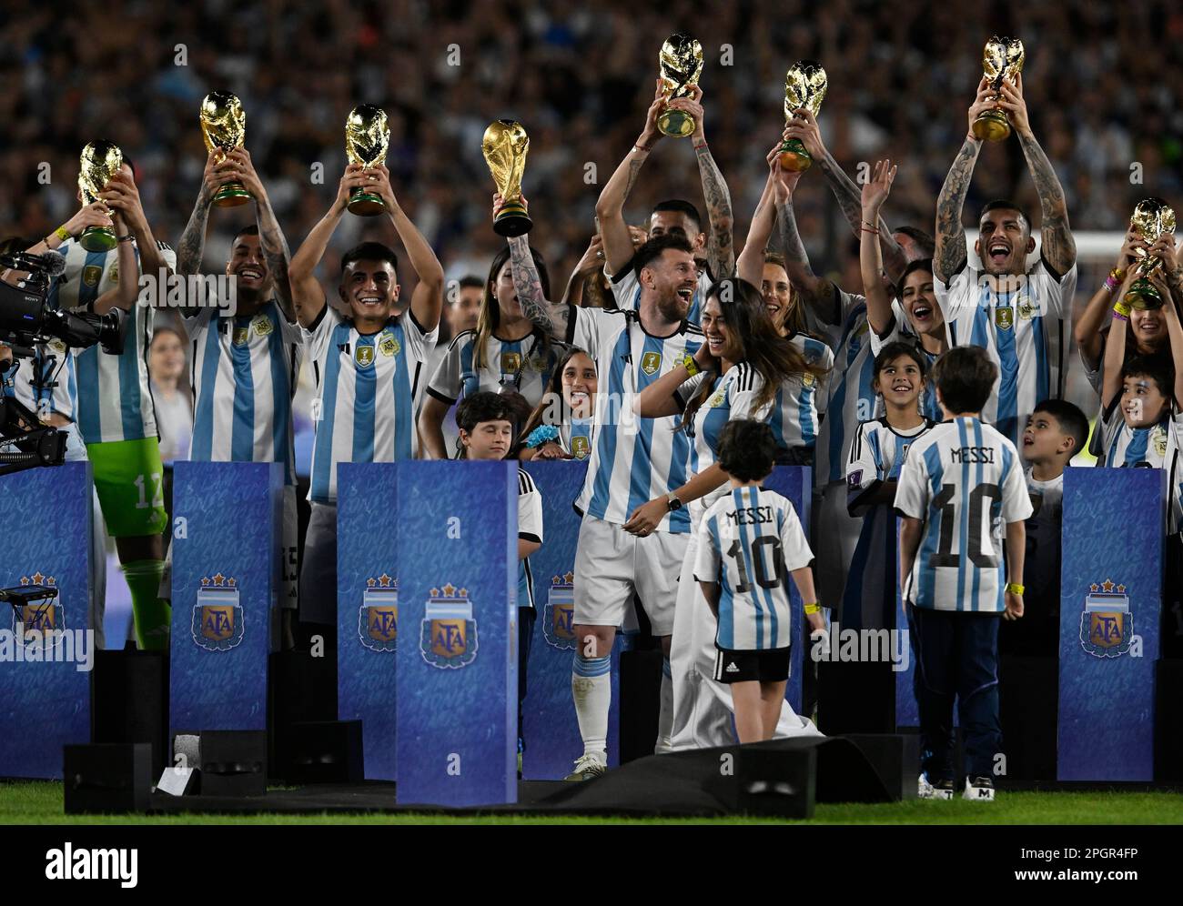 ARGENTINA, Buenos Aires: 23 march 2023: Lionel Messi lifting and ...