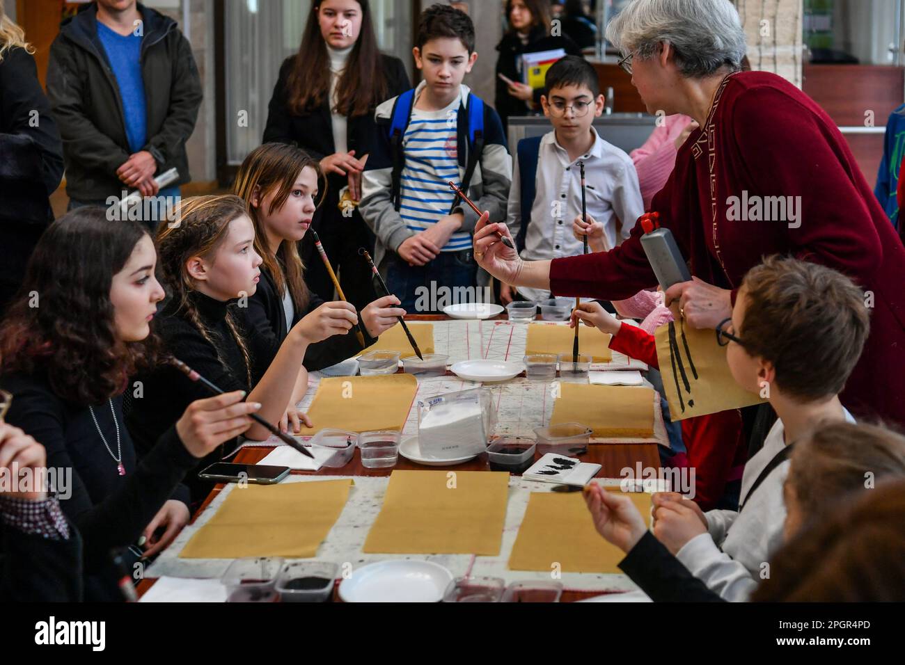 Moscow, Russia. 3rd Mar, 2023. Students participate in a Chinese ...