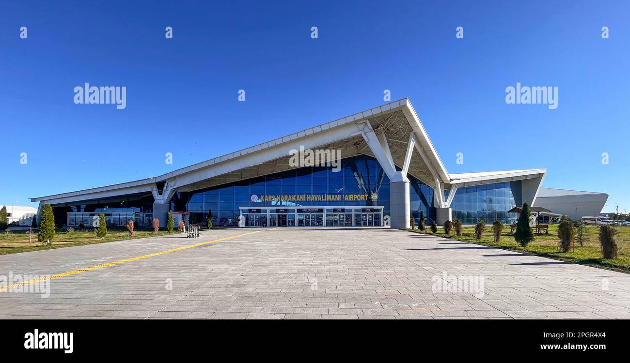 Kars, Turkey - October 25, 2022: Kars Harakani Airport with blue sky ...