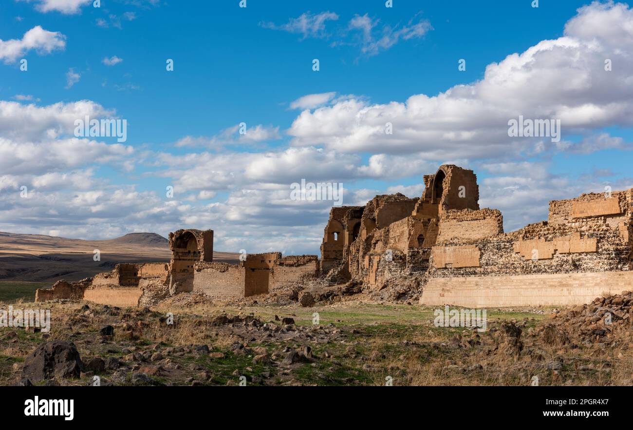 Kars, Turkey - October 28, 2022: Ani Ruins in Kars, Turkey. Walls of ...