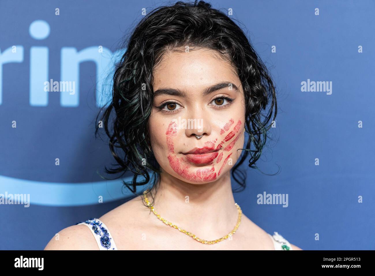 New York, USA. 23rd Mar, 2023. Auli'i Cravalho wearing dress by Naeem Khan attends premiere of ...