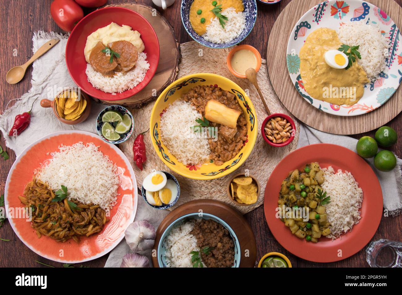 Peruvian food buffet table Stock Photo - Alamy
