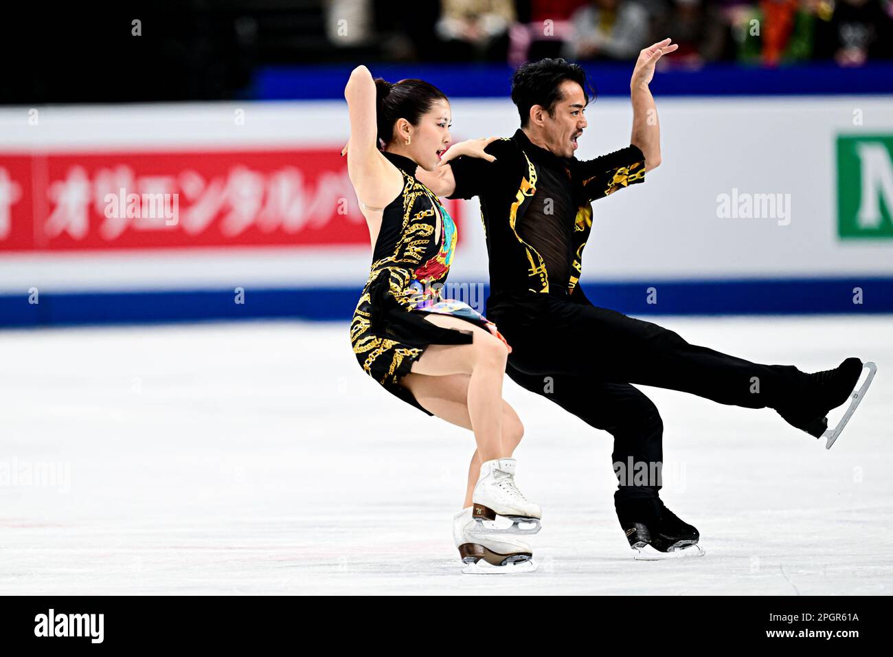 Kana MURAMOTO & Daisuke TAKAHASHI (JPN), during Ice Dance Rhythm Dance ...
