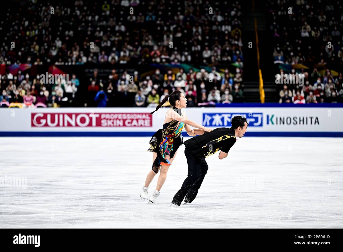 Kana MURAMOTO & Daisuke TAKAHASHI (JPN), during Ice Dance Rhythm Dance ...