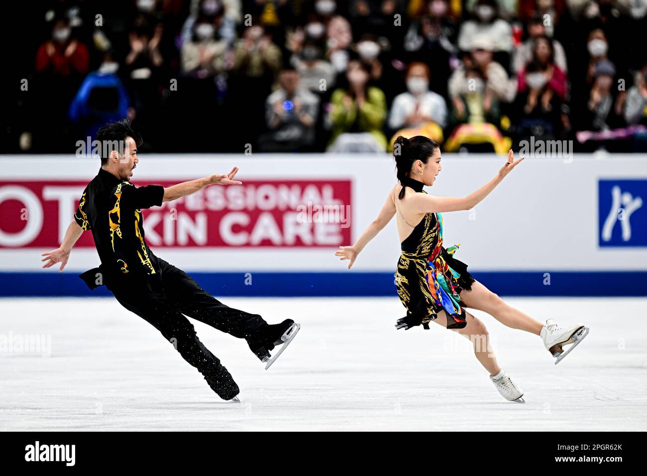 Kana MURAMOTO & Daisuke TAKAHASHI (JPN), during Ice Dance Rhythm Dance ...