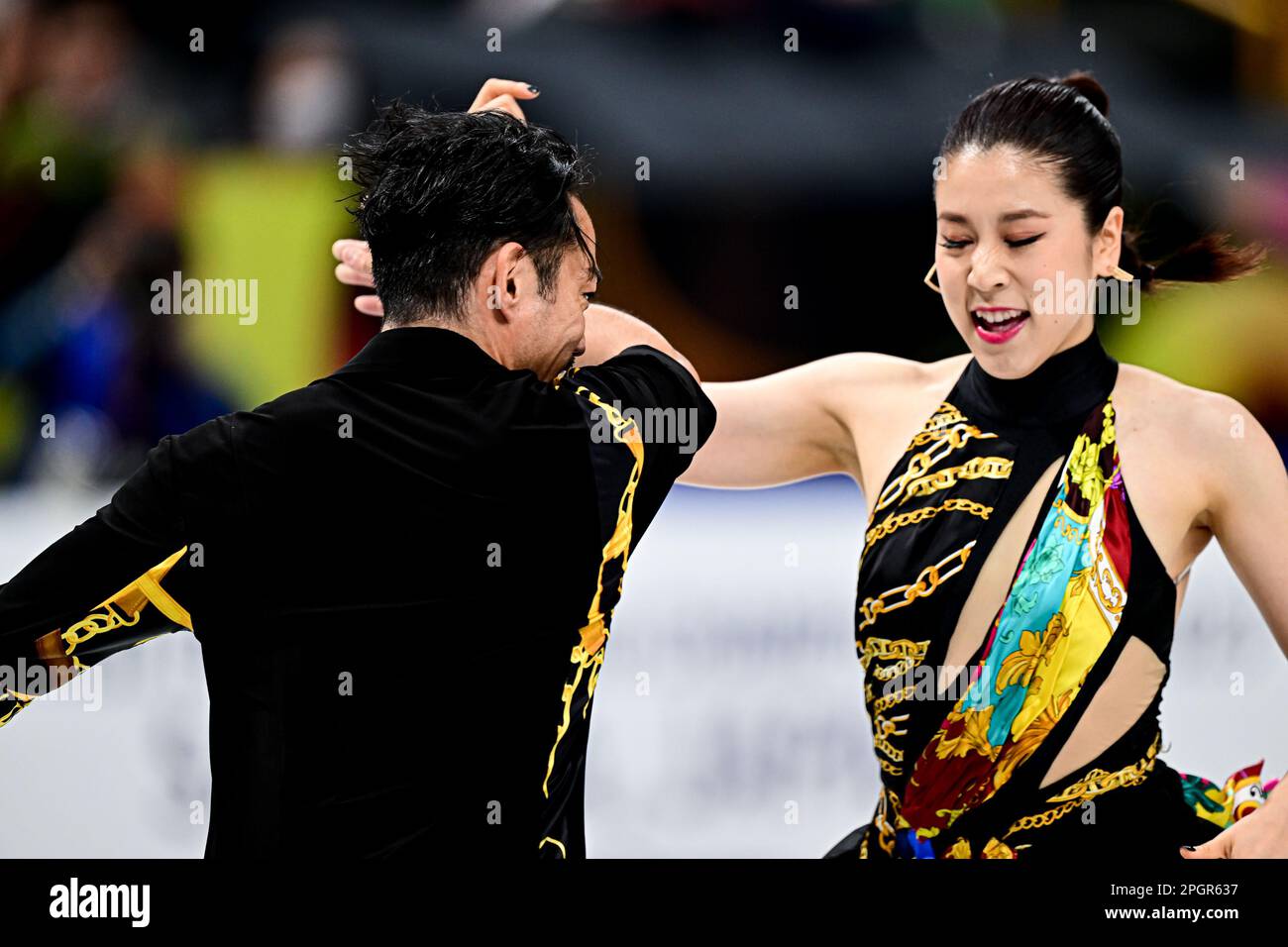 Kana MURAMOTO & Daisuke TAKAHASHI (JPN), during Ice Dance Rhythm Dance ...