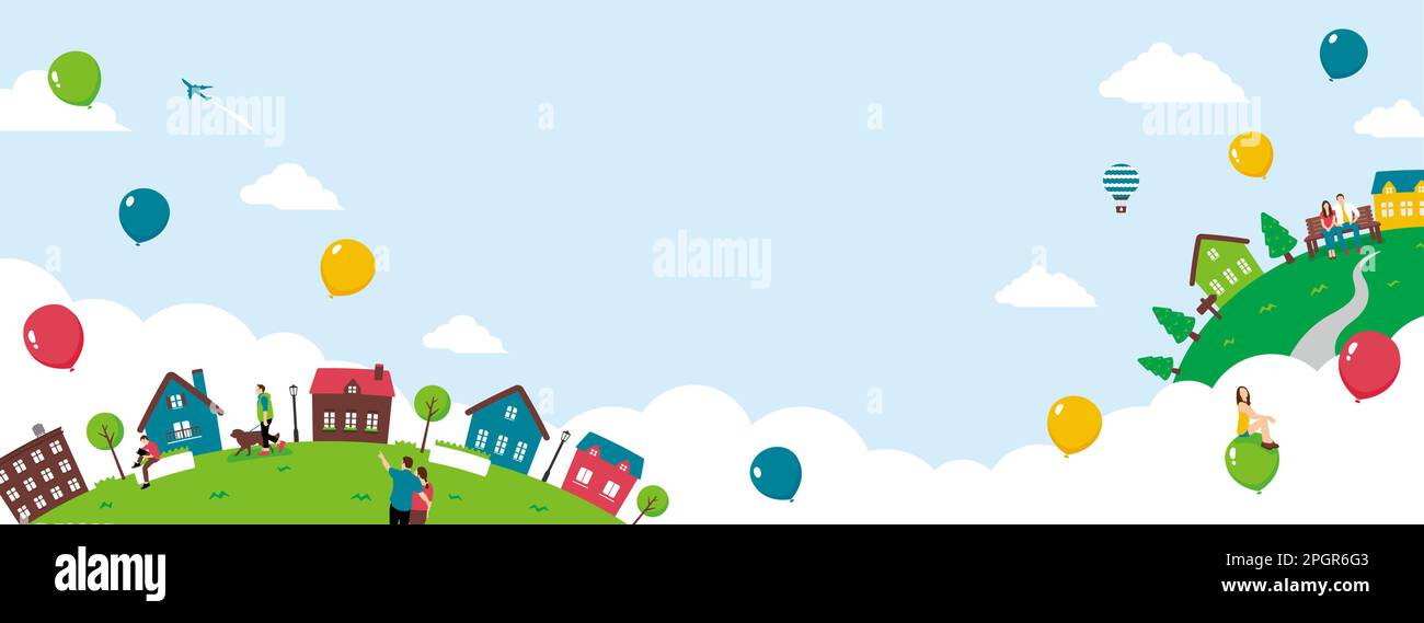 Fantasy planet web banner illustration (with space for design and text ...